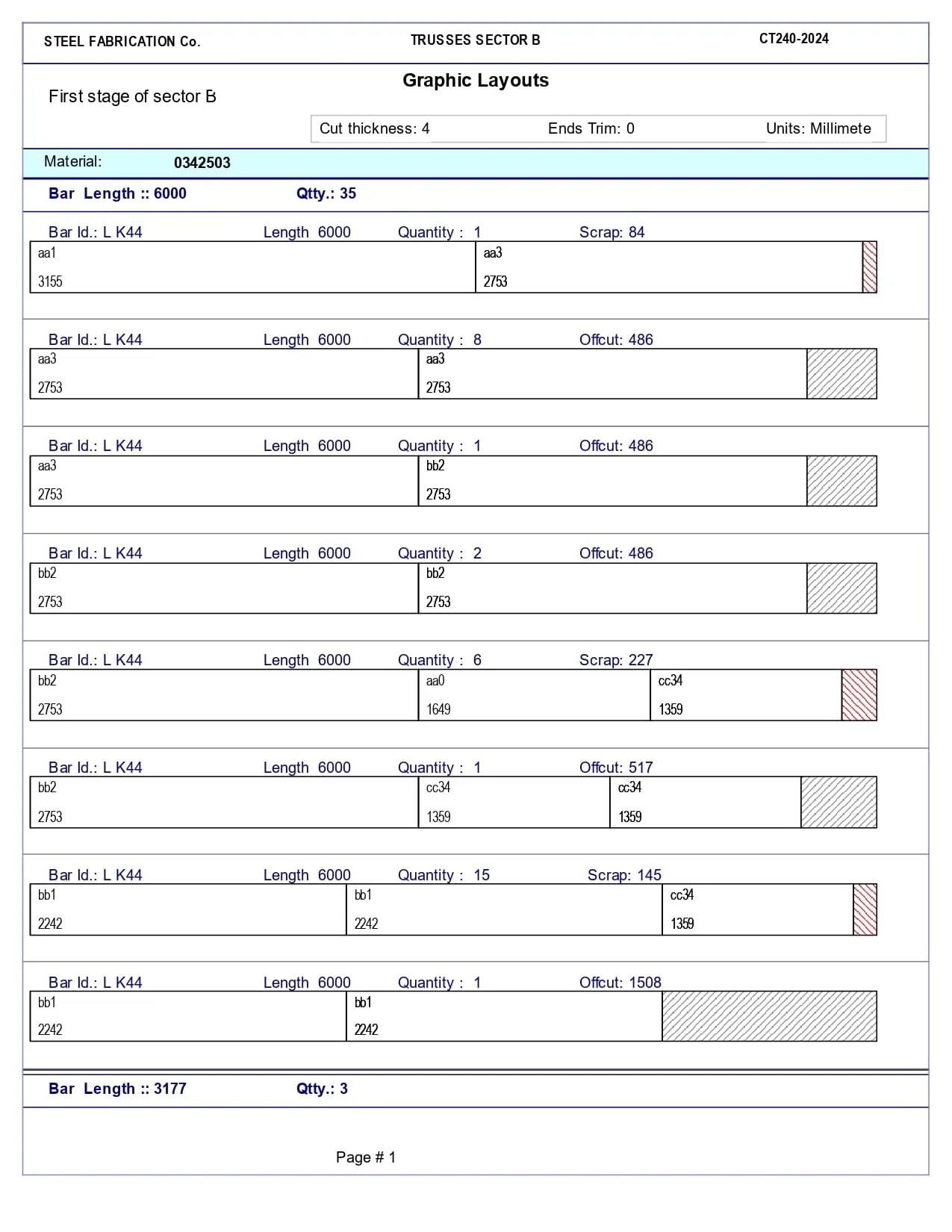 1D Cutting Software - Length Nesting Optimization